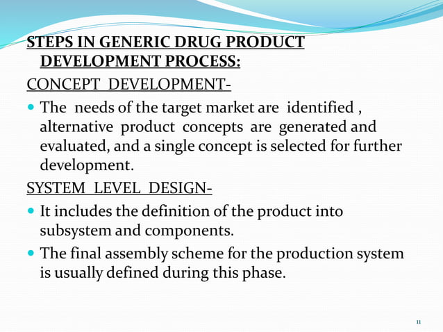 Generic drugs product development | PPTX
