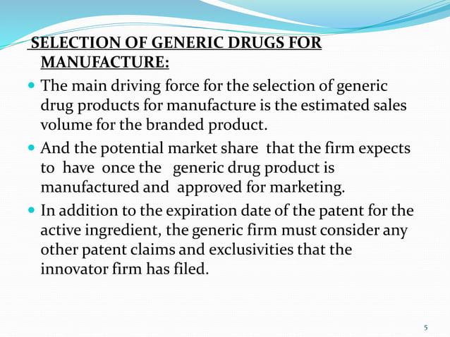 Generic drugs product development | PPTX