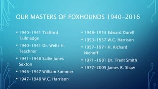 Master of Foxhounds, Rocky Fork Headley Hunt | PPT