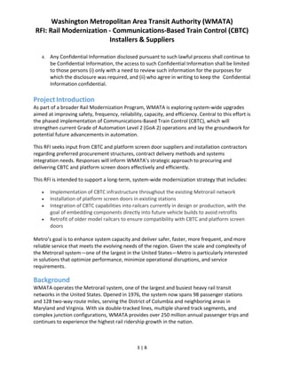 Request for Information - #10547 CBTC | PDF
