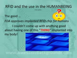 Rfid | PPTX | Technology & Computing