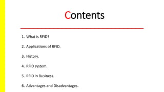 RFID (Radio Frequency Identification) | PPTX | Technology & Computing