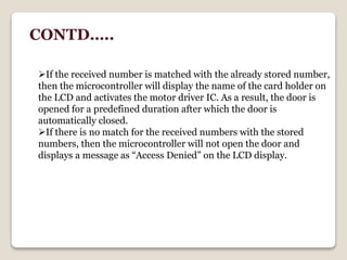 Rfid based access control system using microcontroller | PPTX