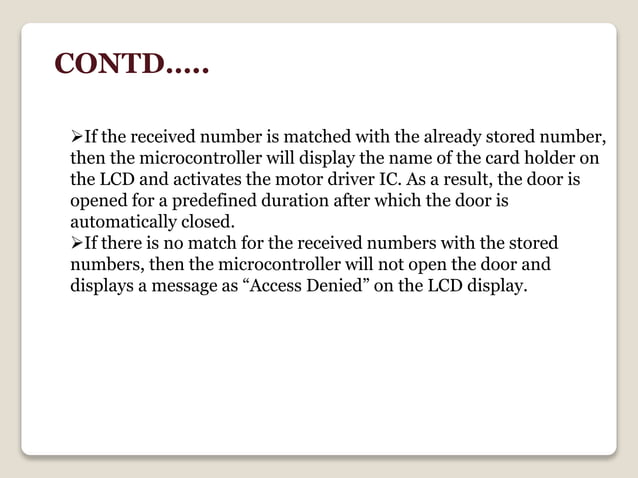 Rfid based access control system using microcontroller | PPTX