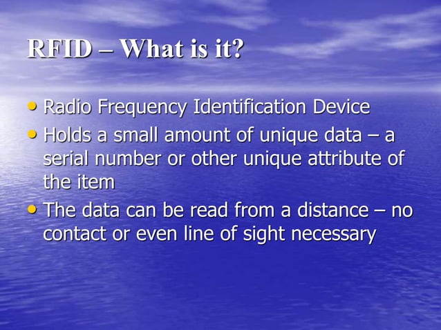 RFID RADIO FREQUENCY IDENTIFICATION ..PPT