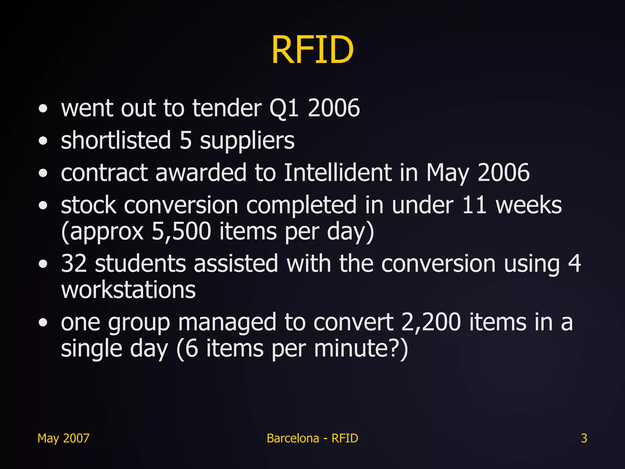 RFID Implementation at Huddersfield | PPT