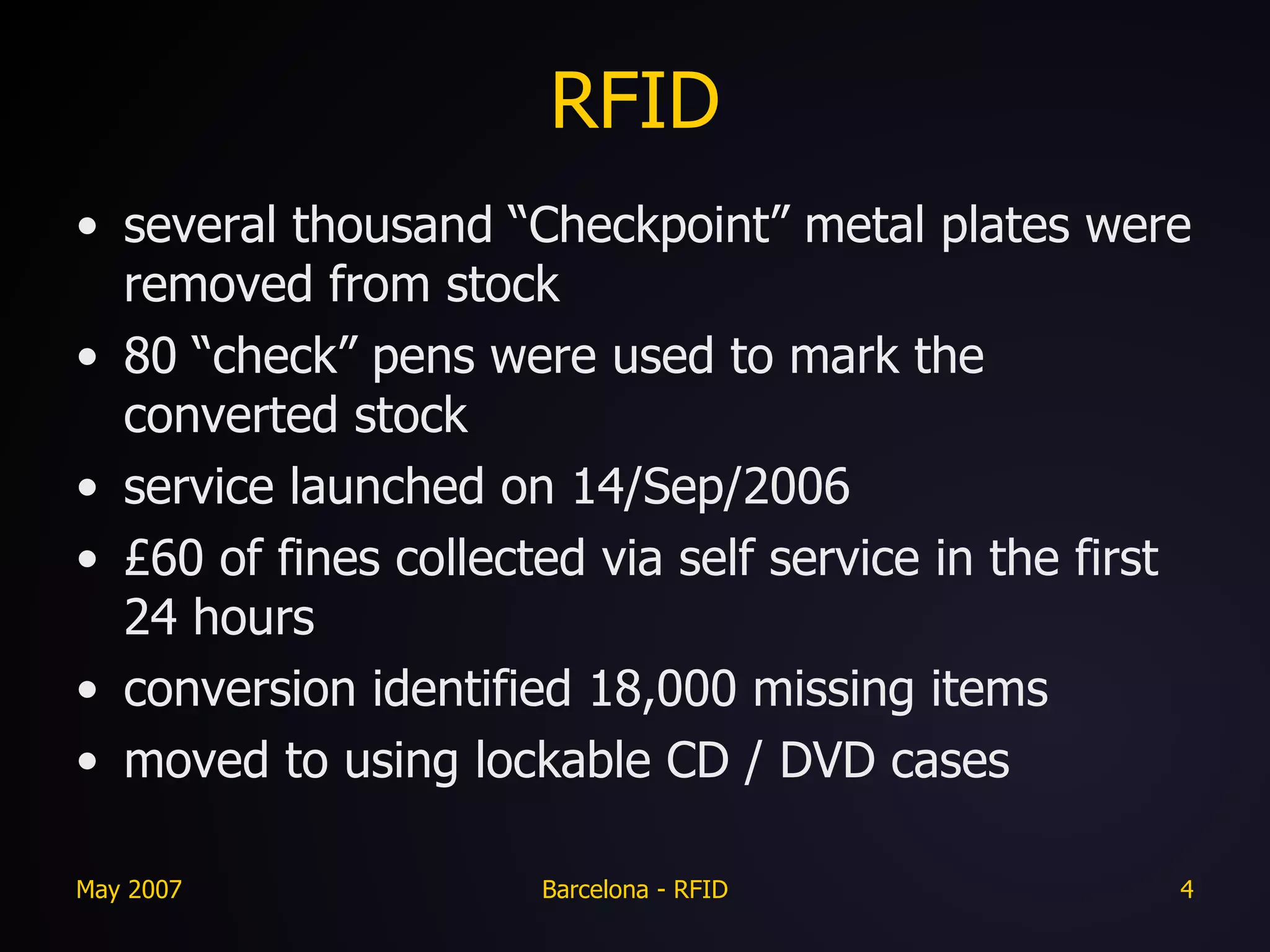 RFID Implementation at Huddersfield | PPT | Technology & Computing