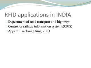 Rfid radio frequency identification | PPTX | Technology & Computing