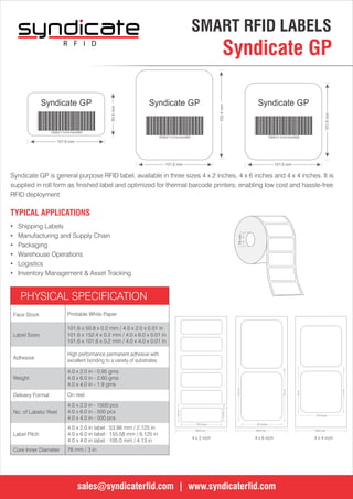 Rfid supply chain Tags and logistics Stickers | PDF