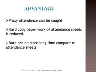 RFID and IR Based Attendance System | PPTX
