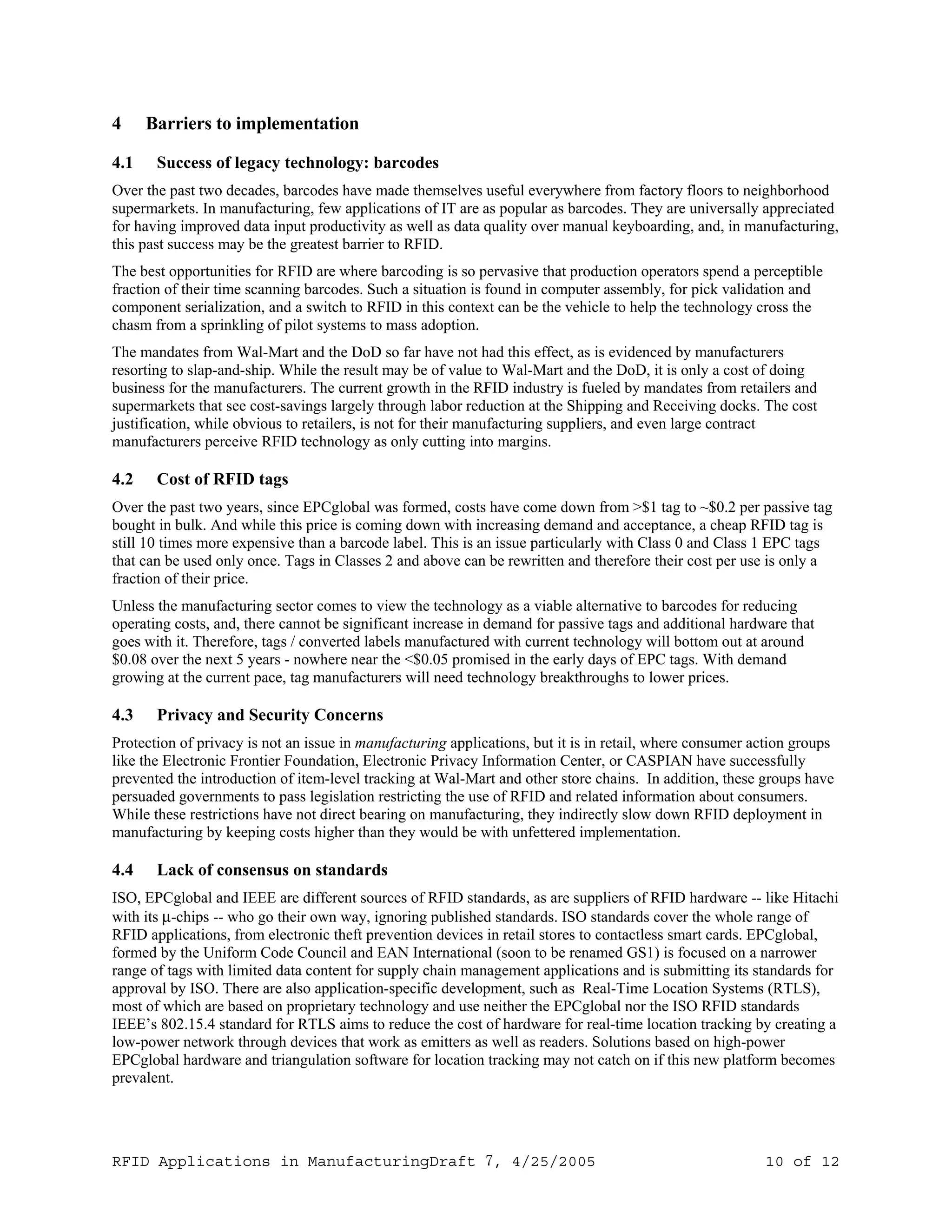 Rfid applications in manufacturing | PDF
