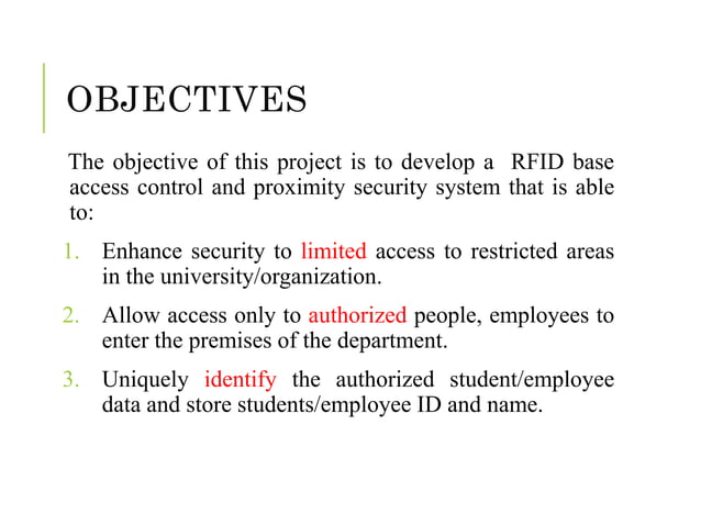 RFID Based Access Control And Proximity Security System. | PPT
