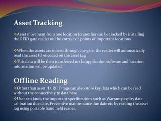 RFID Based Asset Management Solution | PPTX