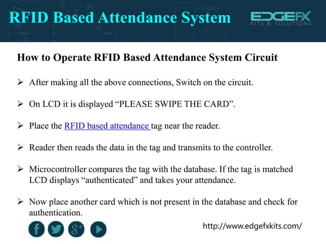 RFID based Attendance System | PPTX