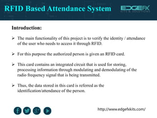 RFID based Attendance System | PPTX