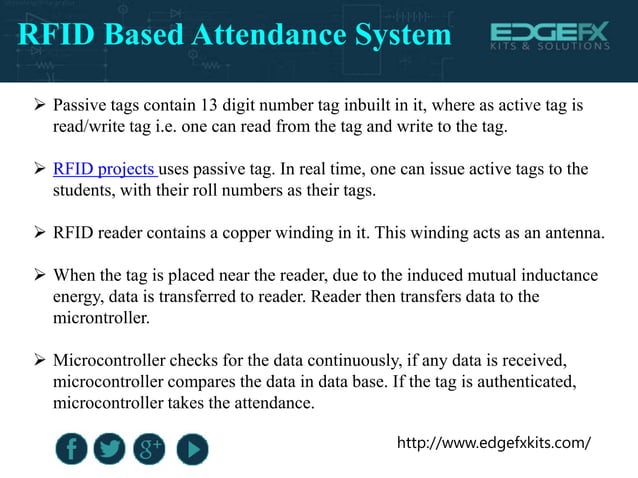 RFID based Attendance System | PPTX