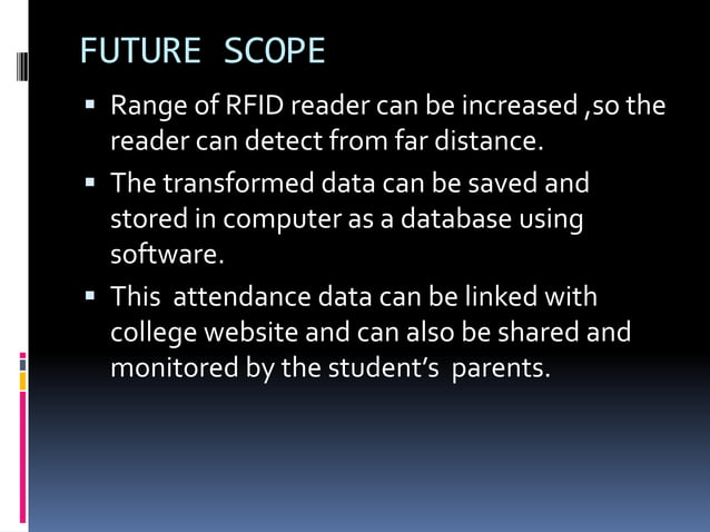 Rfid based attendance system | PPTX | Technology & Computing