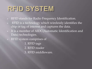 Rfid based attendance sytem | PPTX
