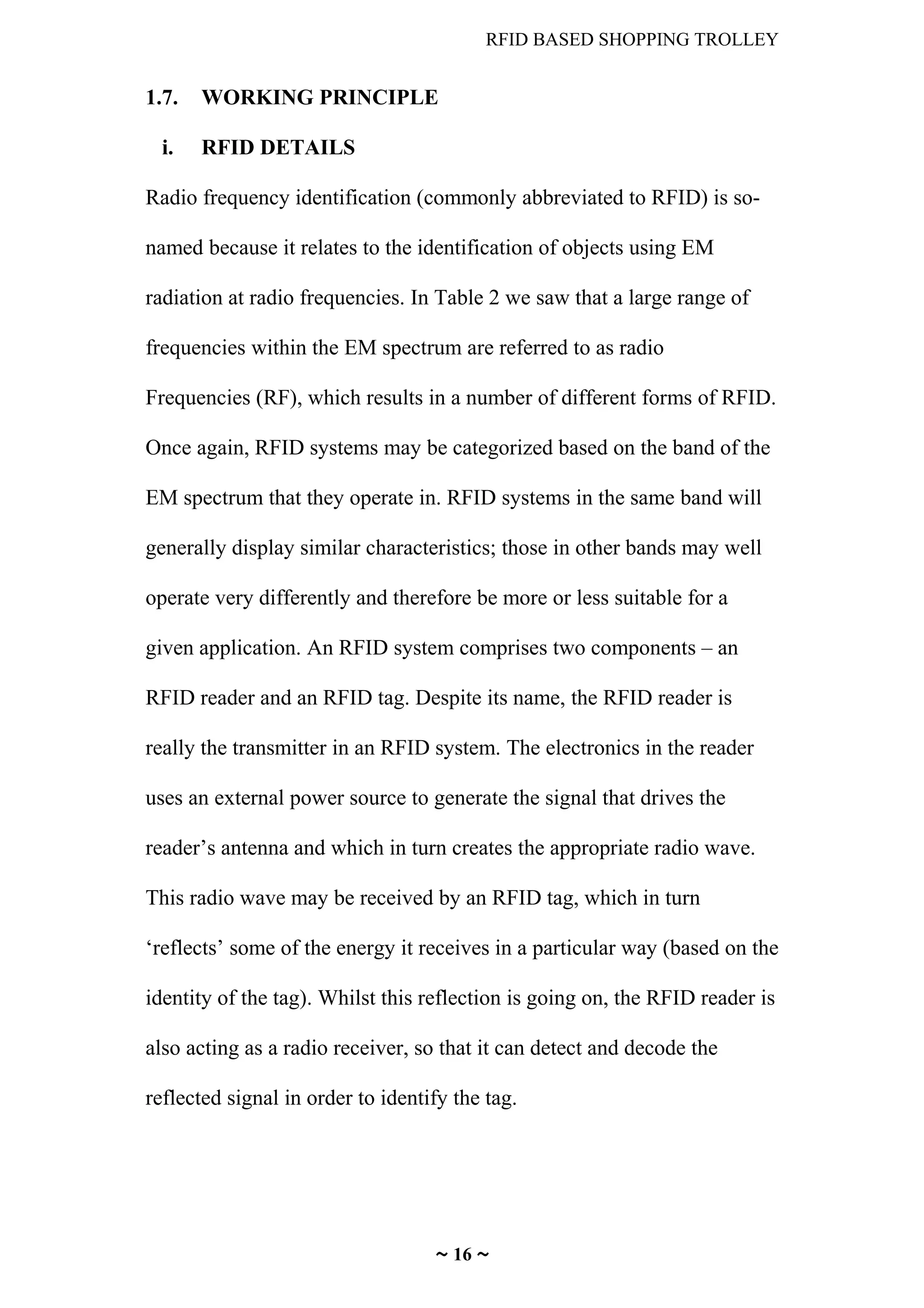 Rfid based shopping trolley project report | DOC