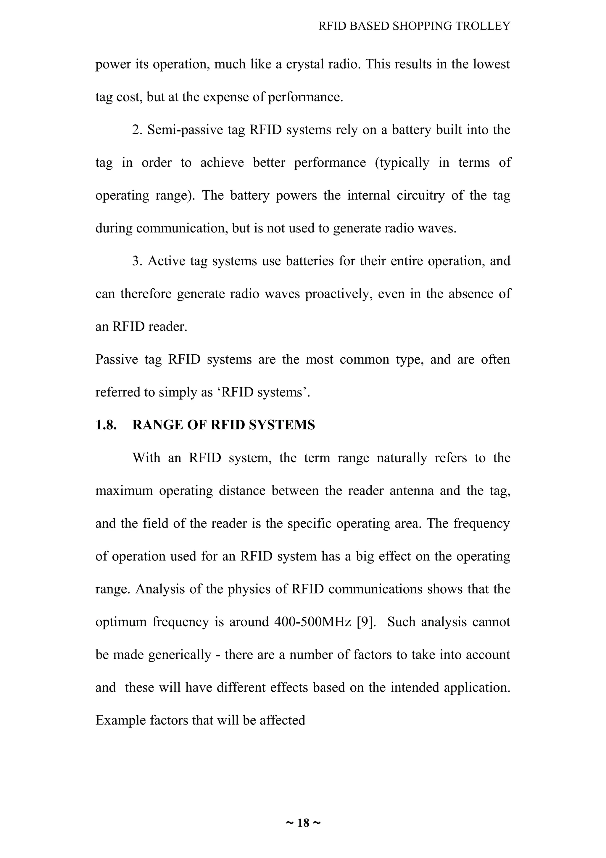 Rfid based shopping trolley project report | DOC