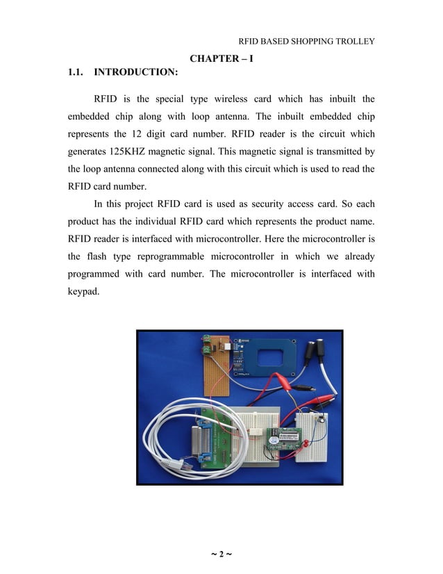 Rfid based shopping trolley project report | DOC