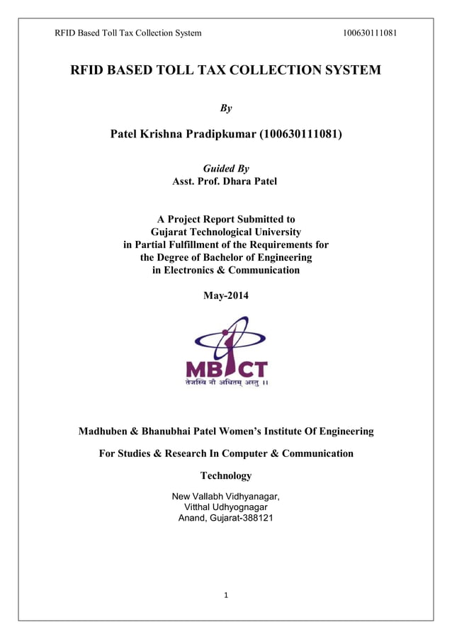 Rfid based toll tax collection system 3 (repaired) | PDF | Computing ...