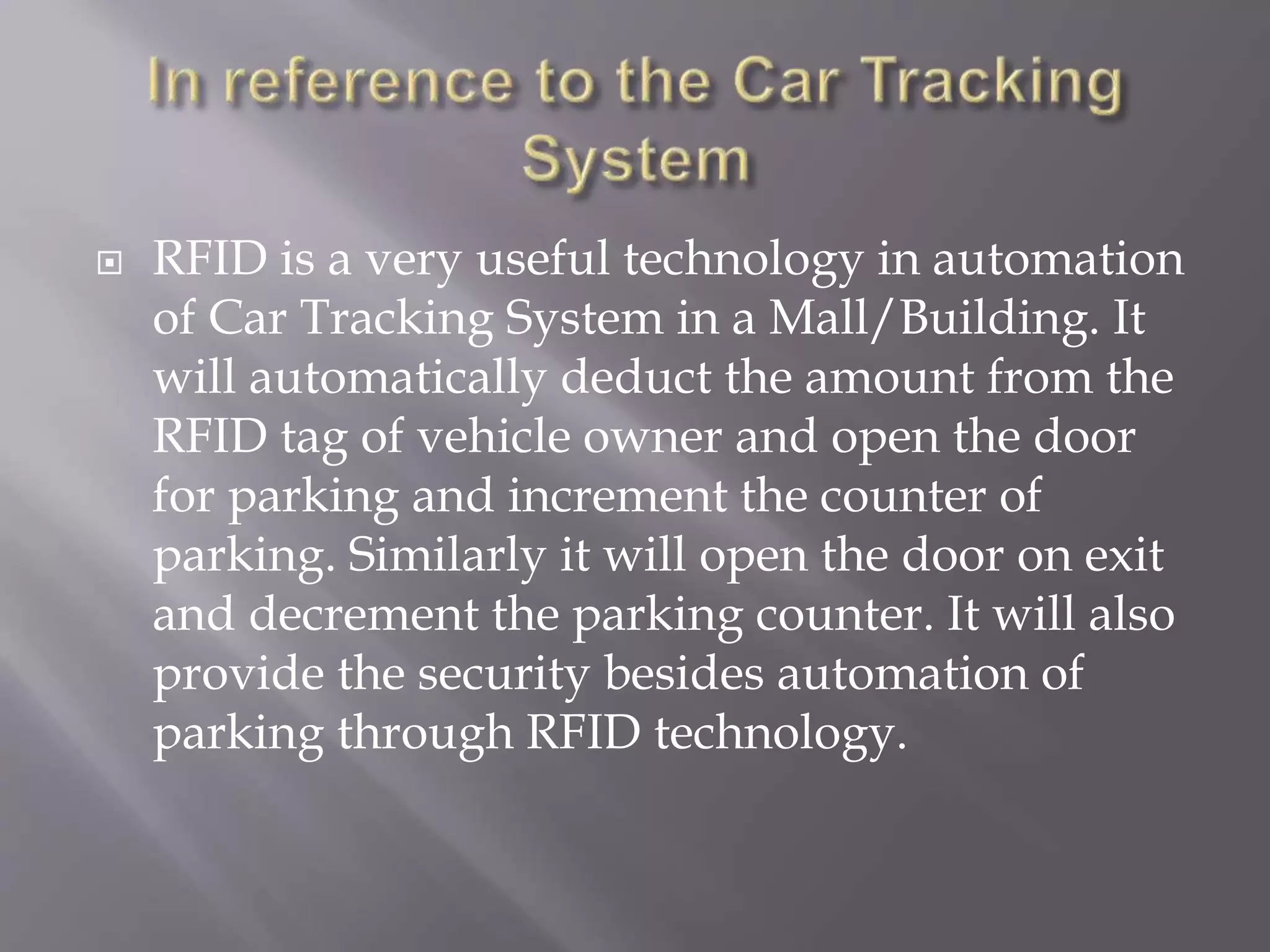 RFID BASED VEHICLE TRACKING SYSTEM | PPTX
