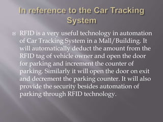 RFID BASED VEHICLE TRACKING SYSTEM | PPTX