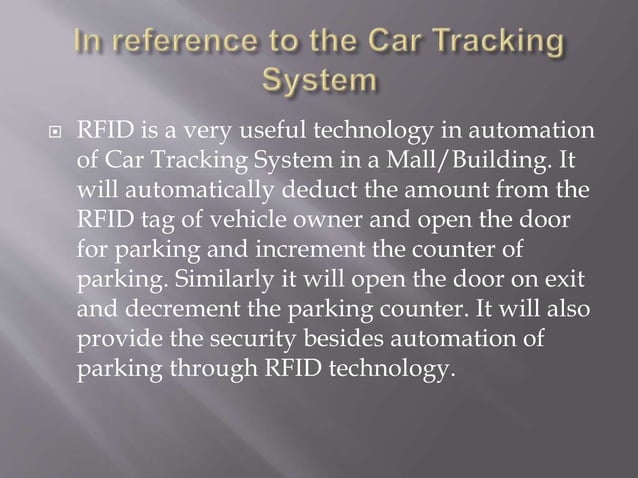 RFID BASED VEHICLE TRACKING SYSTEM | PPTX