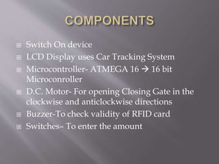 RFID BASED VEHICLE TRACKING SYSTEM | PPTX