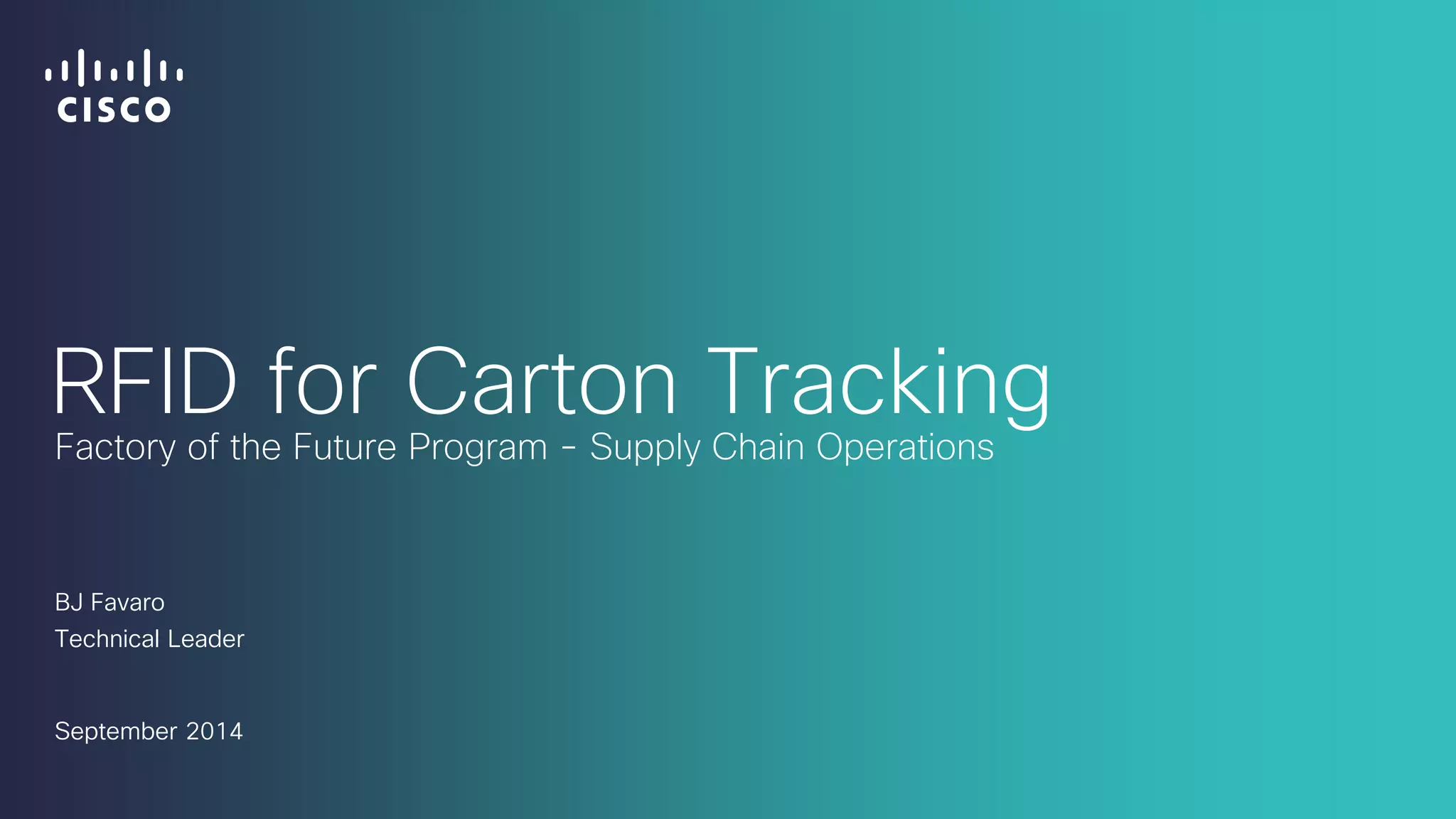 Rfid for carton tracking v8 | PPT