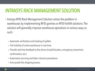 RFID 倉儲 倉庫 叉車 棧板 貨架管理方案 RFID FORKLIFT RACK MANAGEMENT SOLUTION | PPT