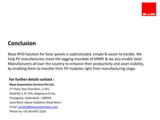 Rfid solution for solar panels | PPTX