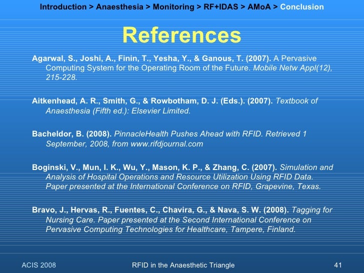 Rfid In Anaesthetic Triangle