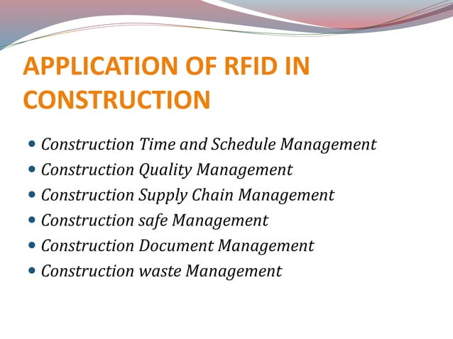Rfid in construction | PPTX