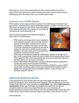 Rfid in retail(kapil) | PDF