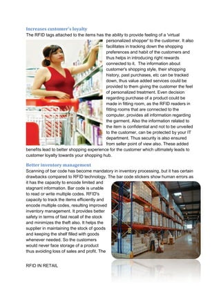 Rfid in retail(kapil) | PDF