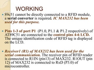 Rfid interfacing & controlling with 8051 | PPT