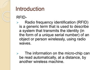 Rfid interfacing & controlling with 8051 | PPT