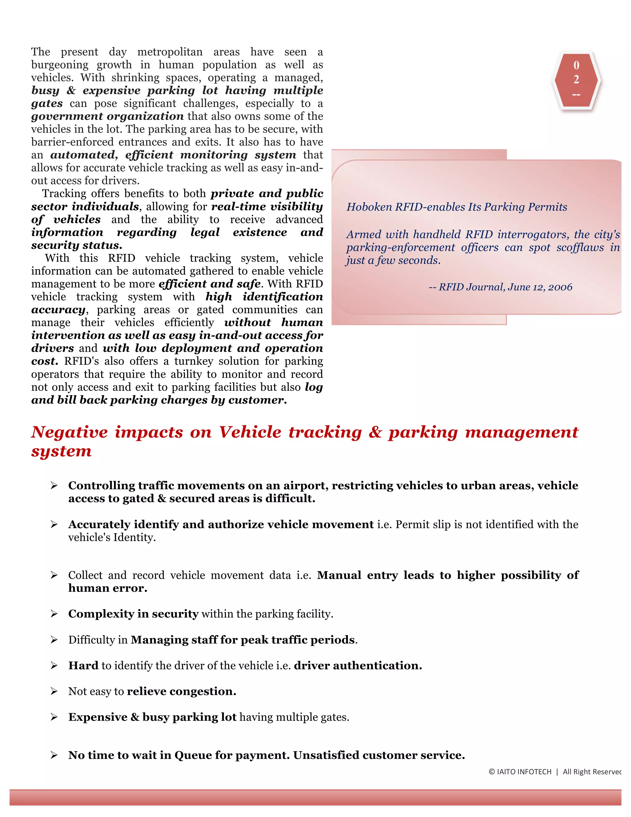 RFID in Vehicle Tracking & Parking Lot Management System | PDF | Auto ...