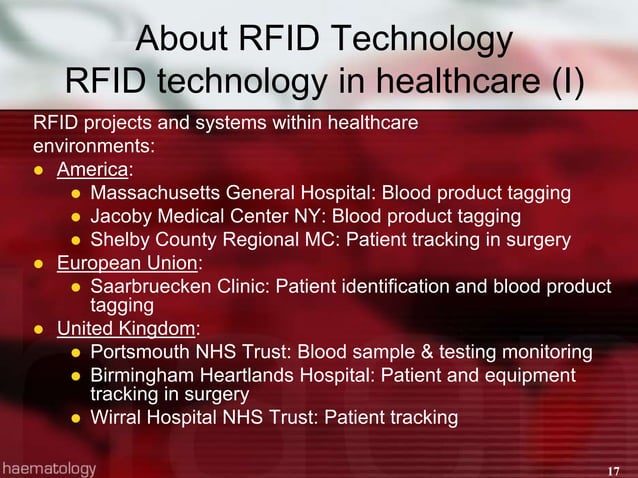 RFID in Blood Transfusion Project Briefing | PPT