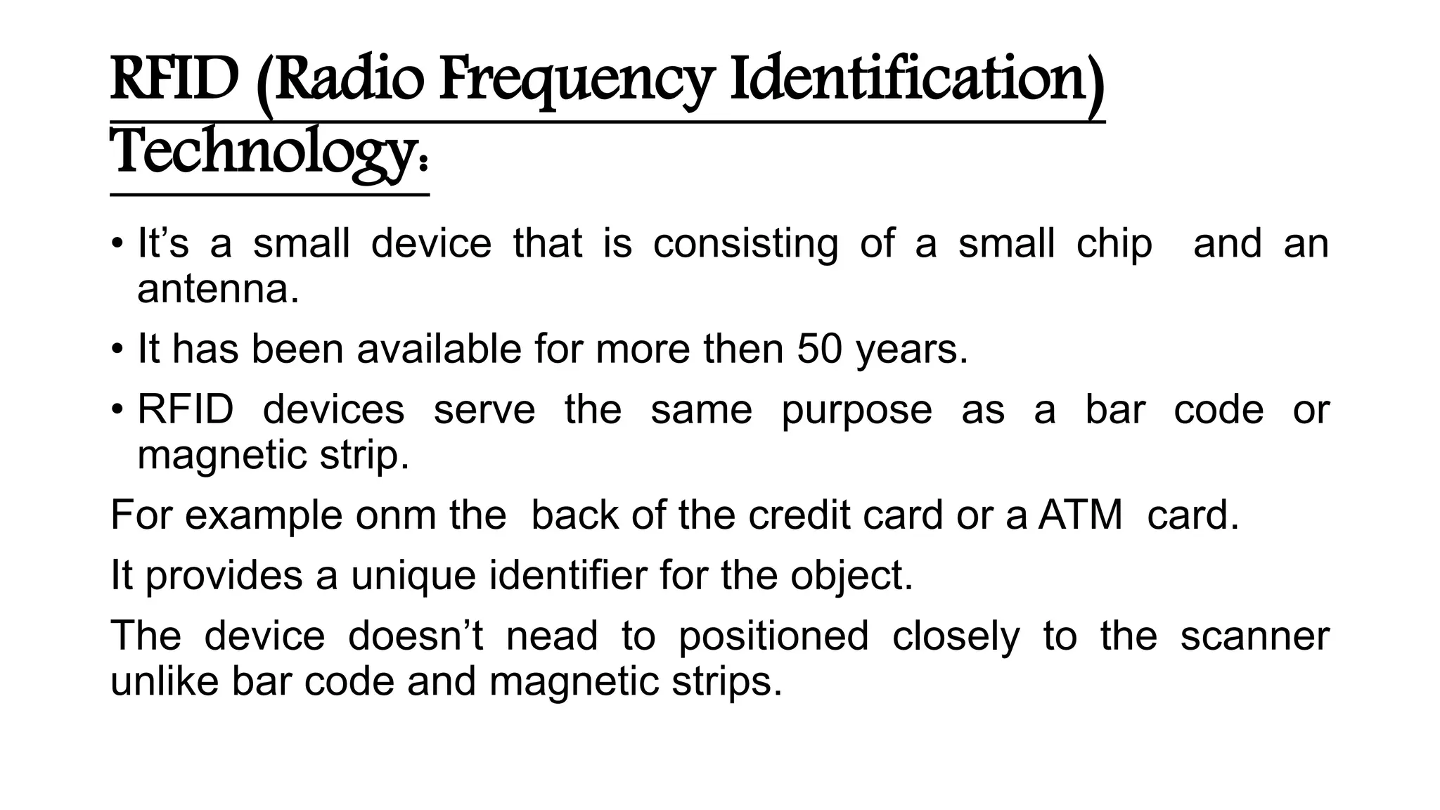 RFId (radio frequency identification) technology | PPTX