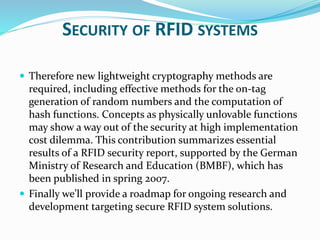 RFID security ppt | PPTX | Information and Network Security | Computing