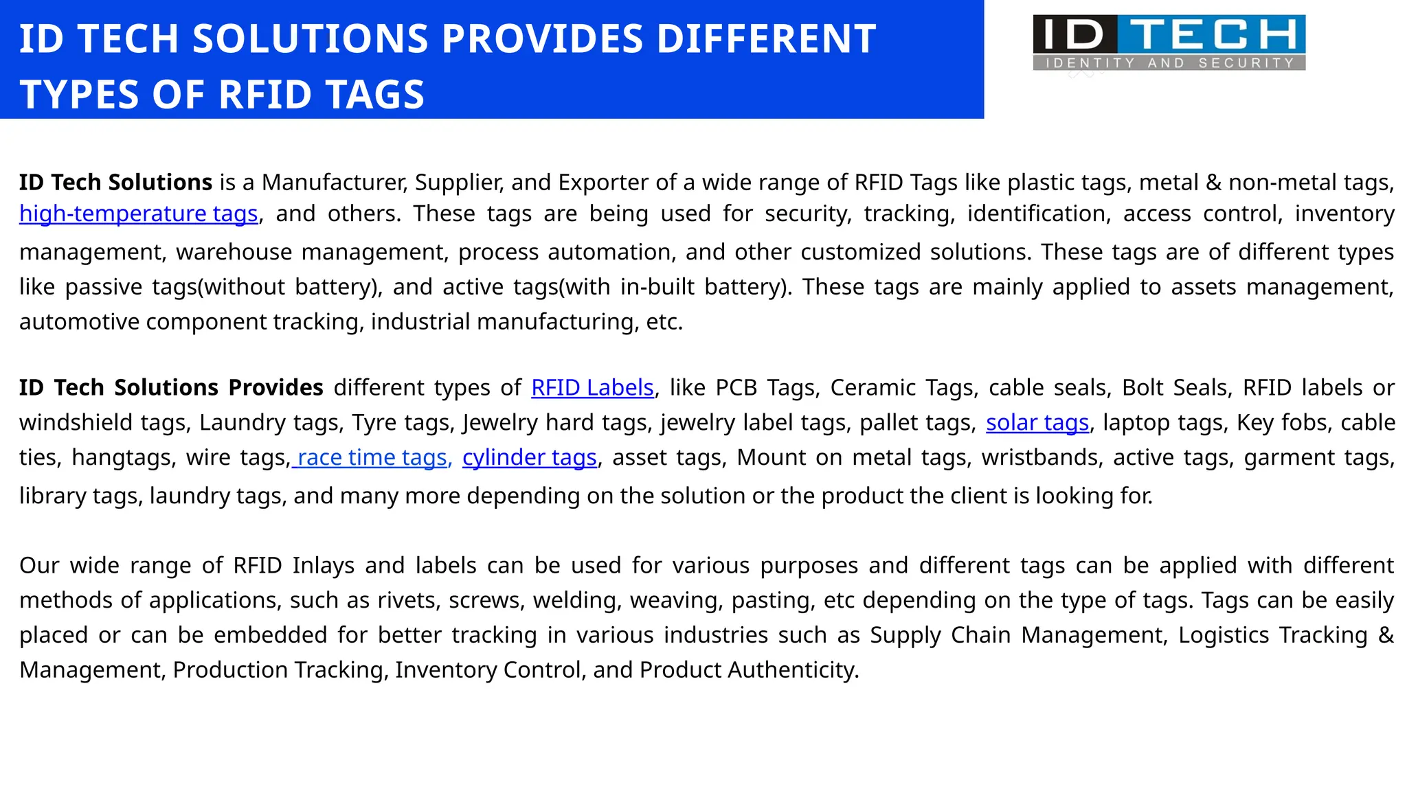 what is RFID, RFID Tag Types and their Uses.pptx