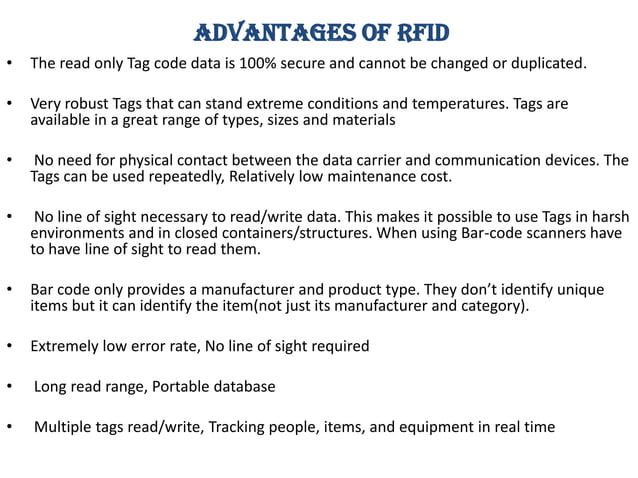 Rfid technology | PPTX | Technology & Computing