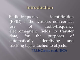 RFID Technology in Food Systems | PPTX