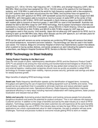 RFID Whitepaper for Steel Industry | PDF