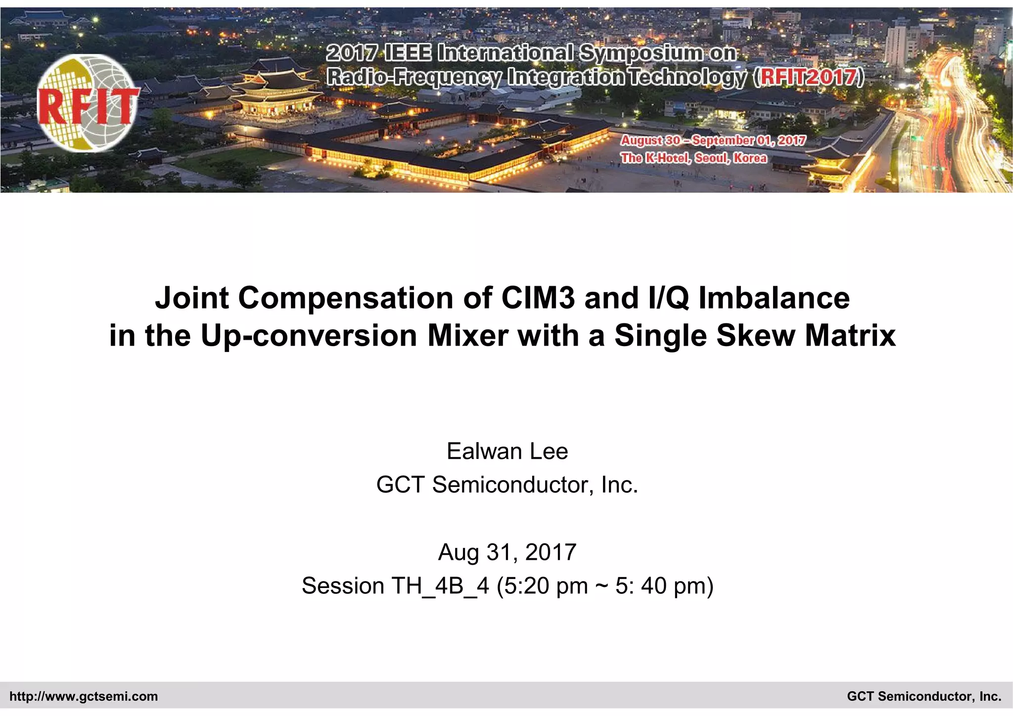 Joint Compensation of CIM3 and I/Q Imbalance in the Up-conversion Mixer ...