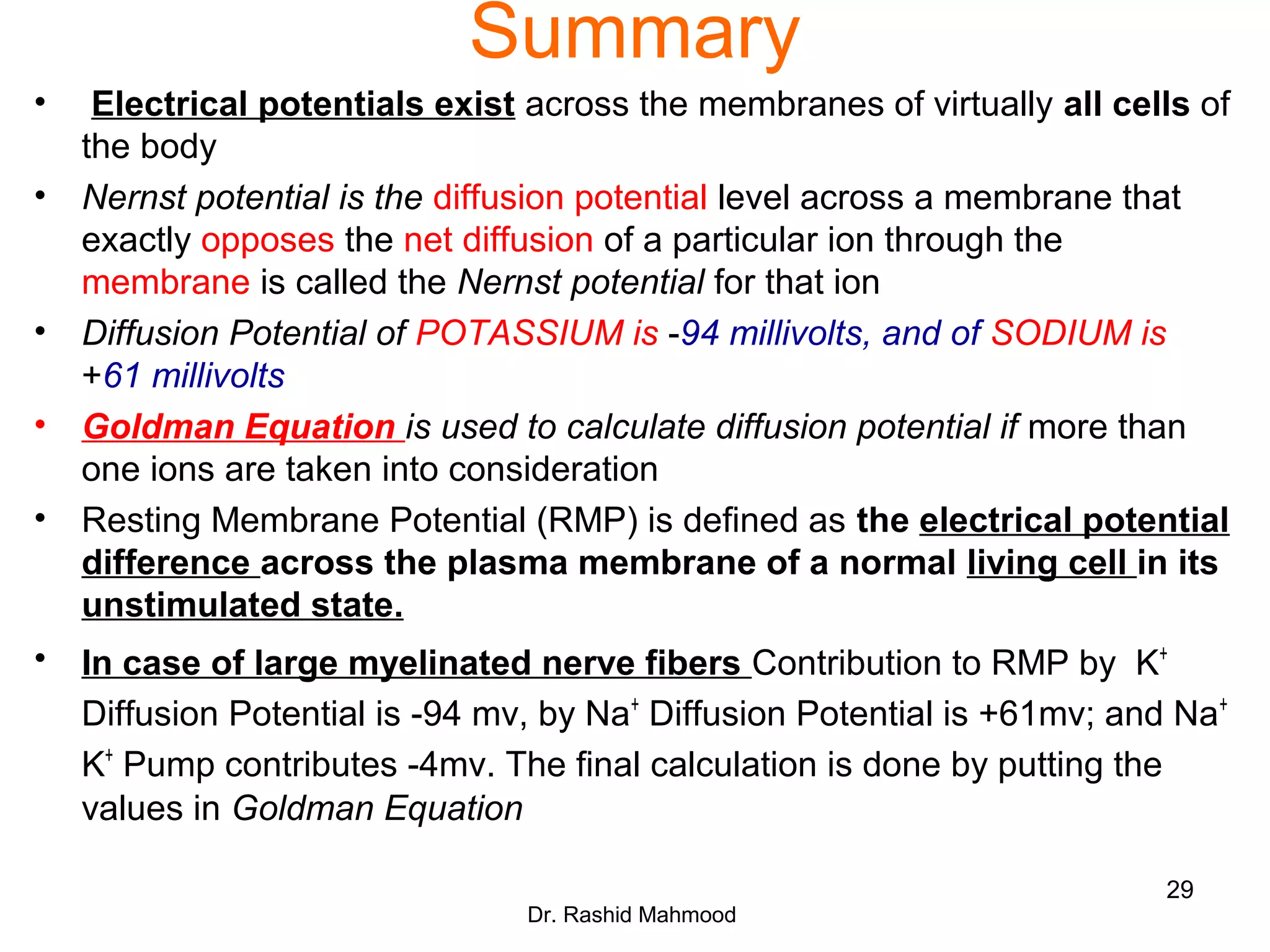 Membrane Potentials. | PPT