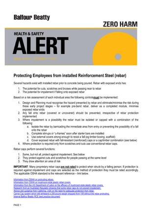 Fatal Accident Nprotected Rebar External | PDF